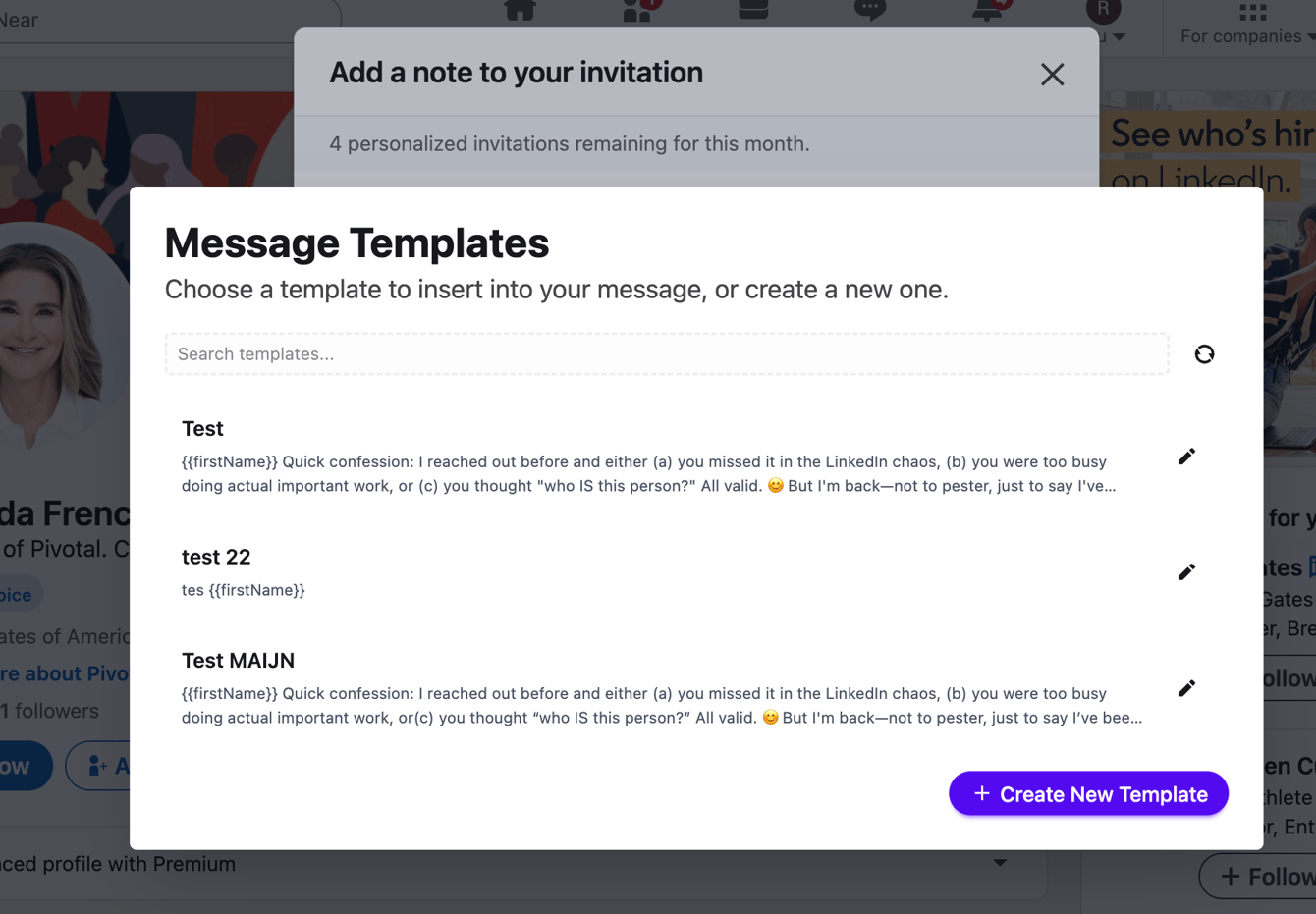 LinkedIn Message Templates